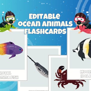 Editable Ocean Life Flashcards | Fun Fish Learning Set | Montessori ...
