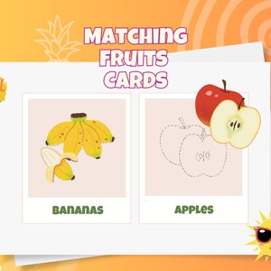 Fruits Game Flashcards | Preschool Learning Cards | Montessori ...