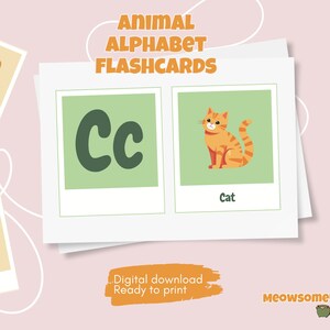 Animal Alphabet Flashcards | Alphabet Learning Cards | Printable ...