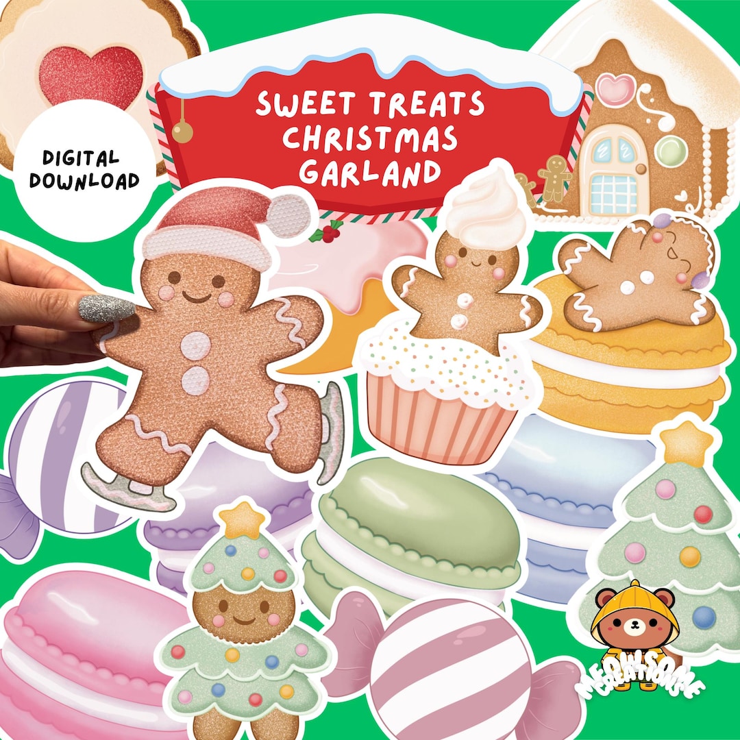 Christmas Garland Printable • Holiday Candy Banner • Kids Craft • Bonus ...