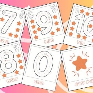 Number Tracing Flashcards Preschool Learning Cards Montessori ...