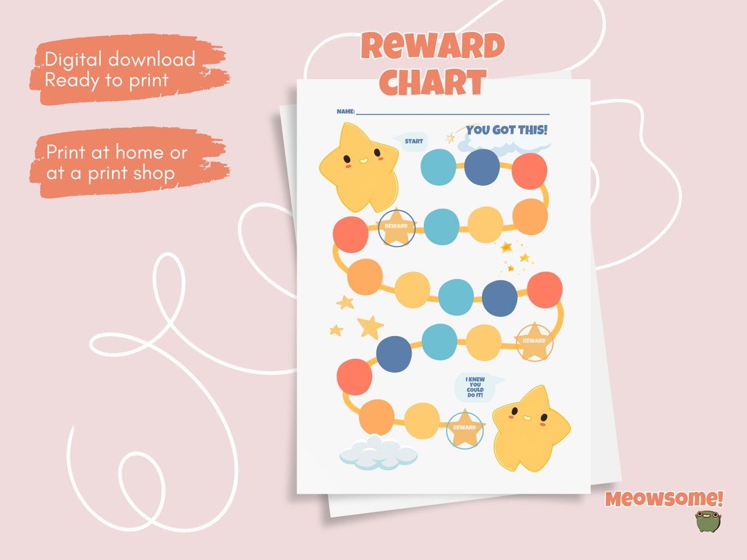 Reward Chart Printable Children's Reward Chart Weekly Routine Poster ...