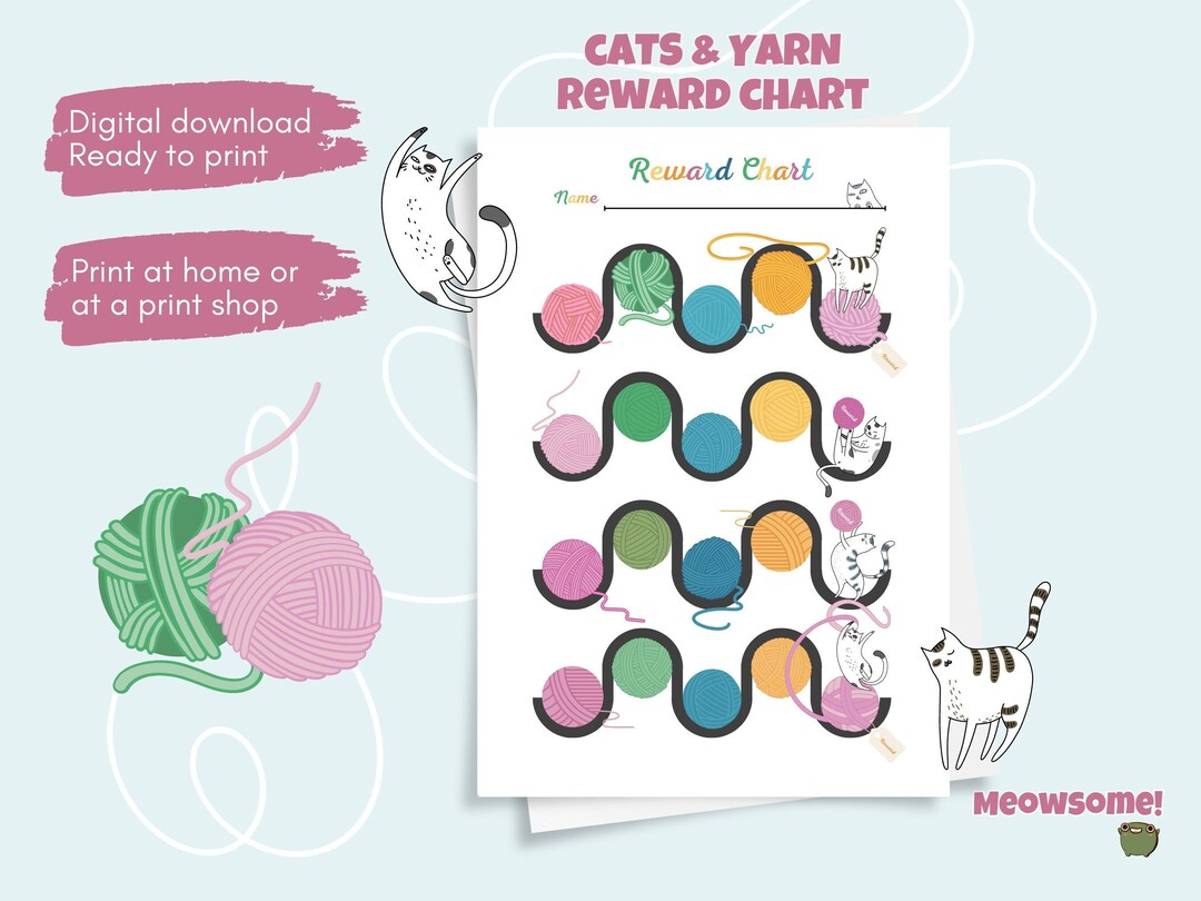 Cats Reward Chart Children's Reward Chart Weekly Routine Poster ...