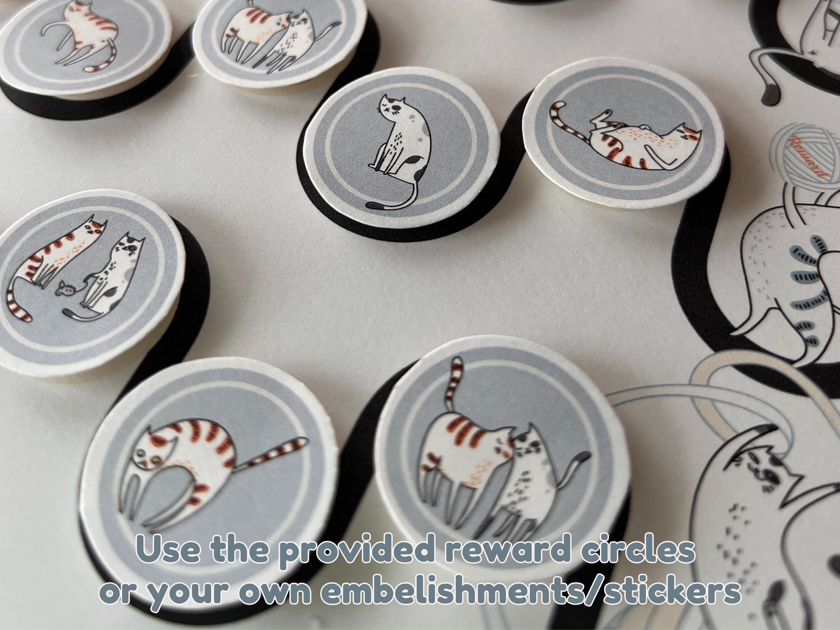 Printable Cats Reward Chart School Sticker Chart Toddler Routine Poster ...