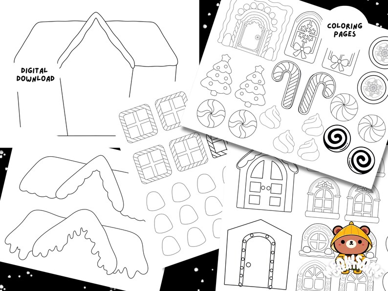 Gingerbread House Printable Craft Kit | Christmas Activity | Cut ...
