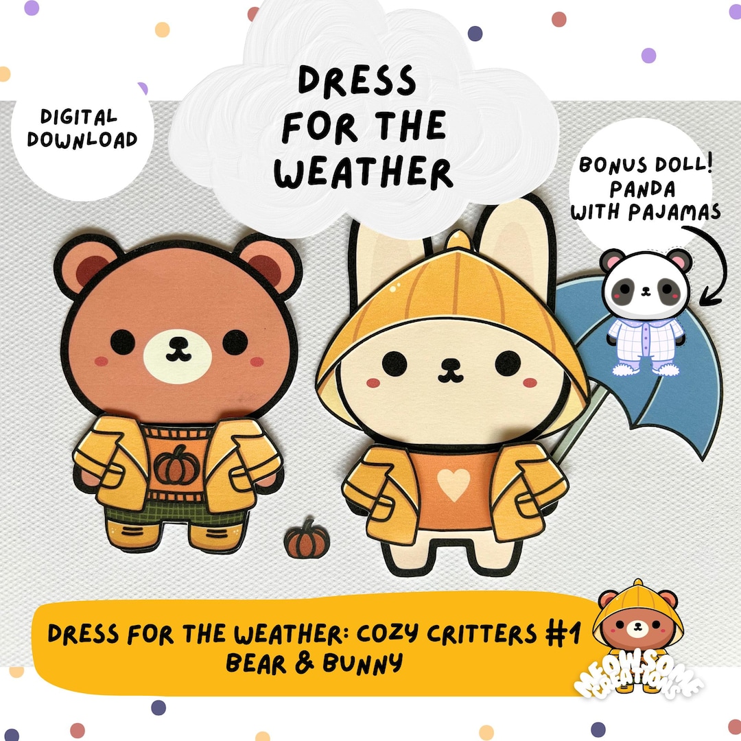 All Seasons Paper Dolls: Dress for the Weather Printable, Dress-up ...