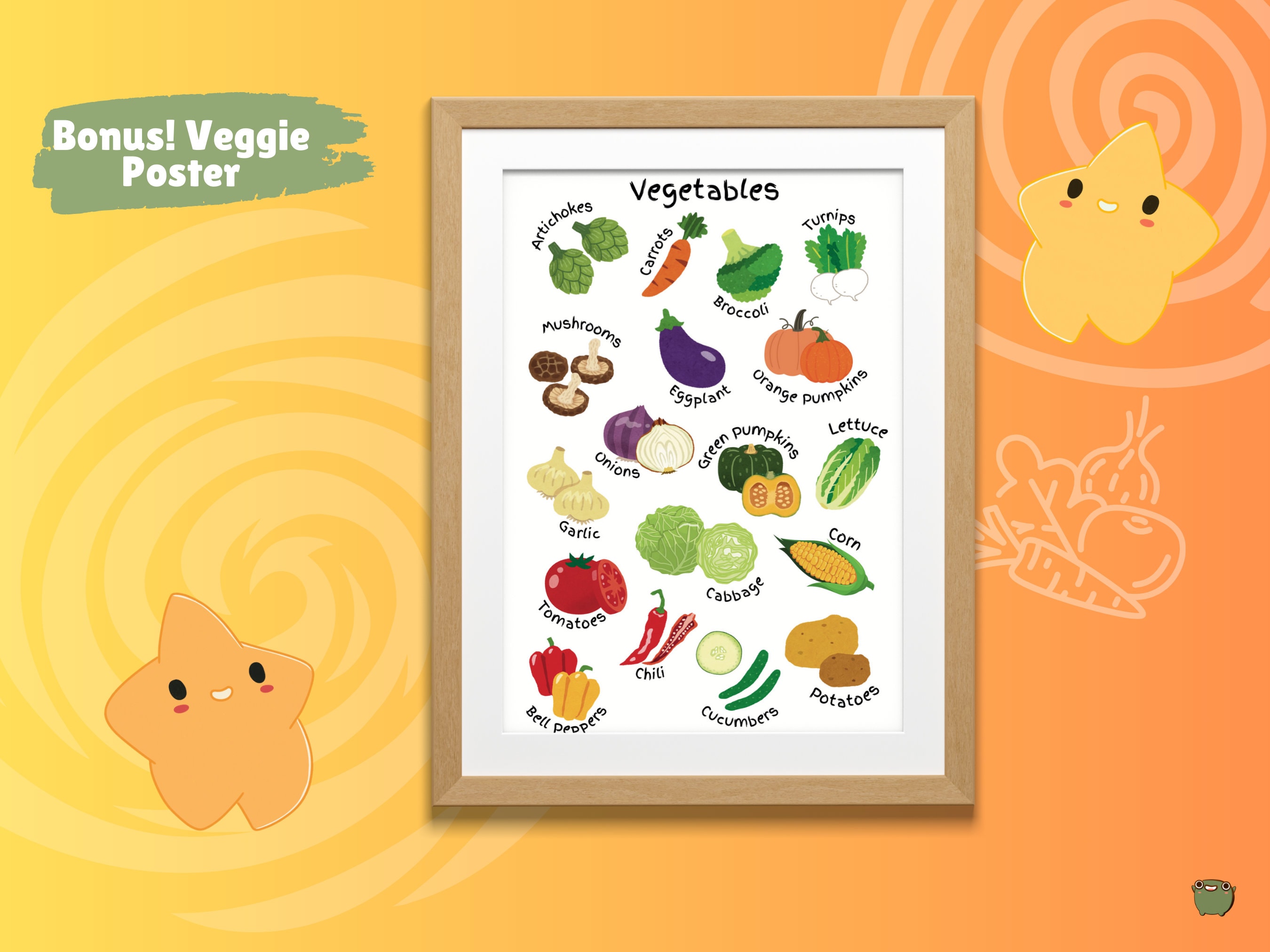 Educational Vegetable Matching Posters Fun Veggie Learning Game for ...