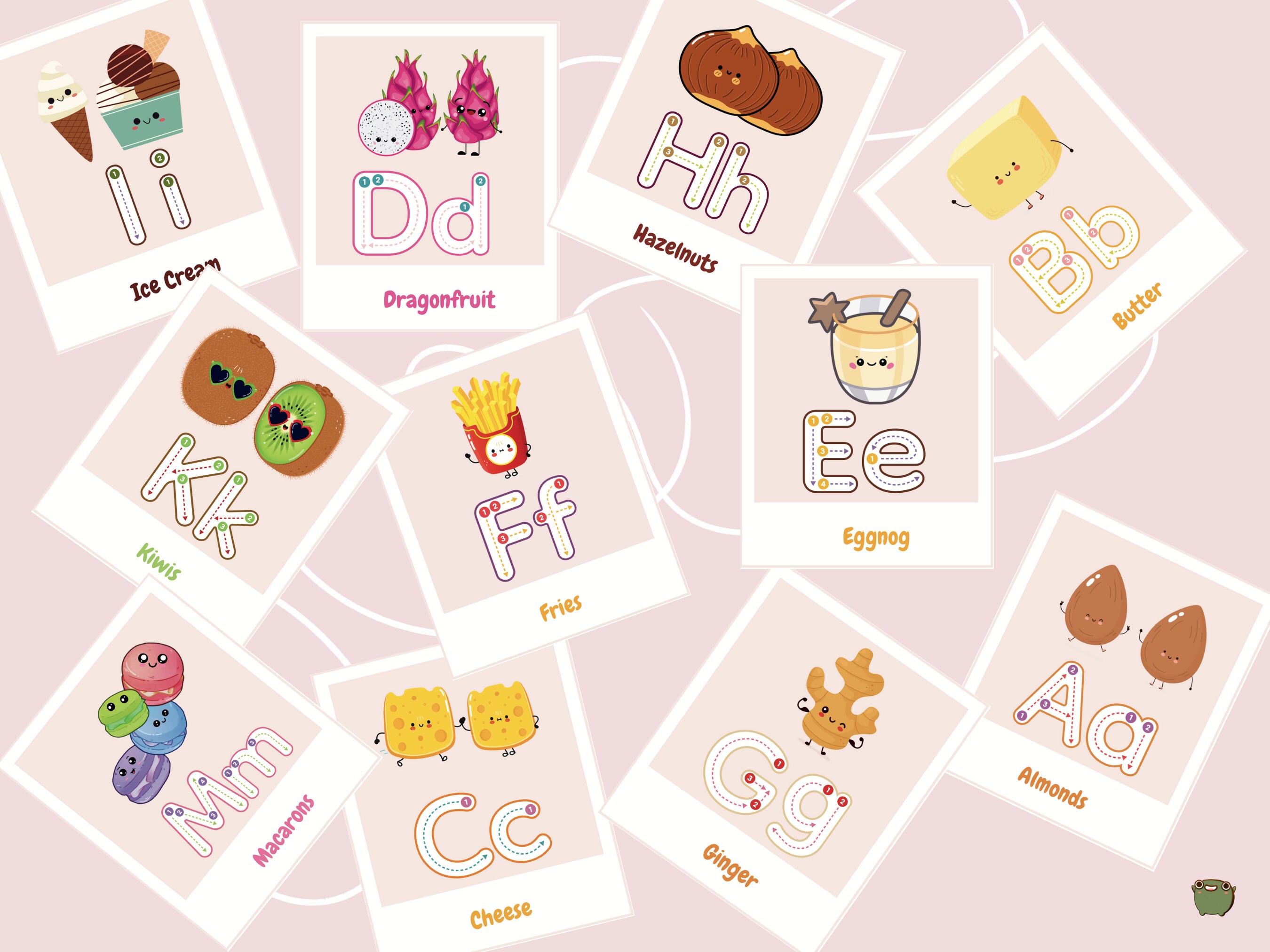 Whimsical Food Alphabet Flashcards for Toddlers - Etsy