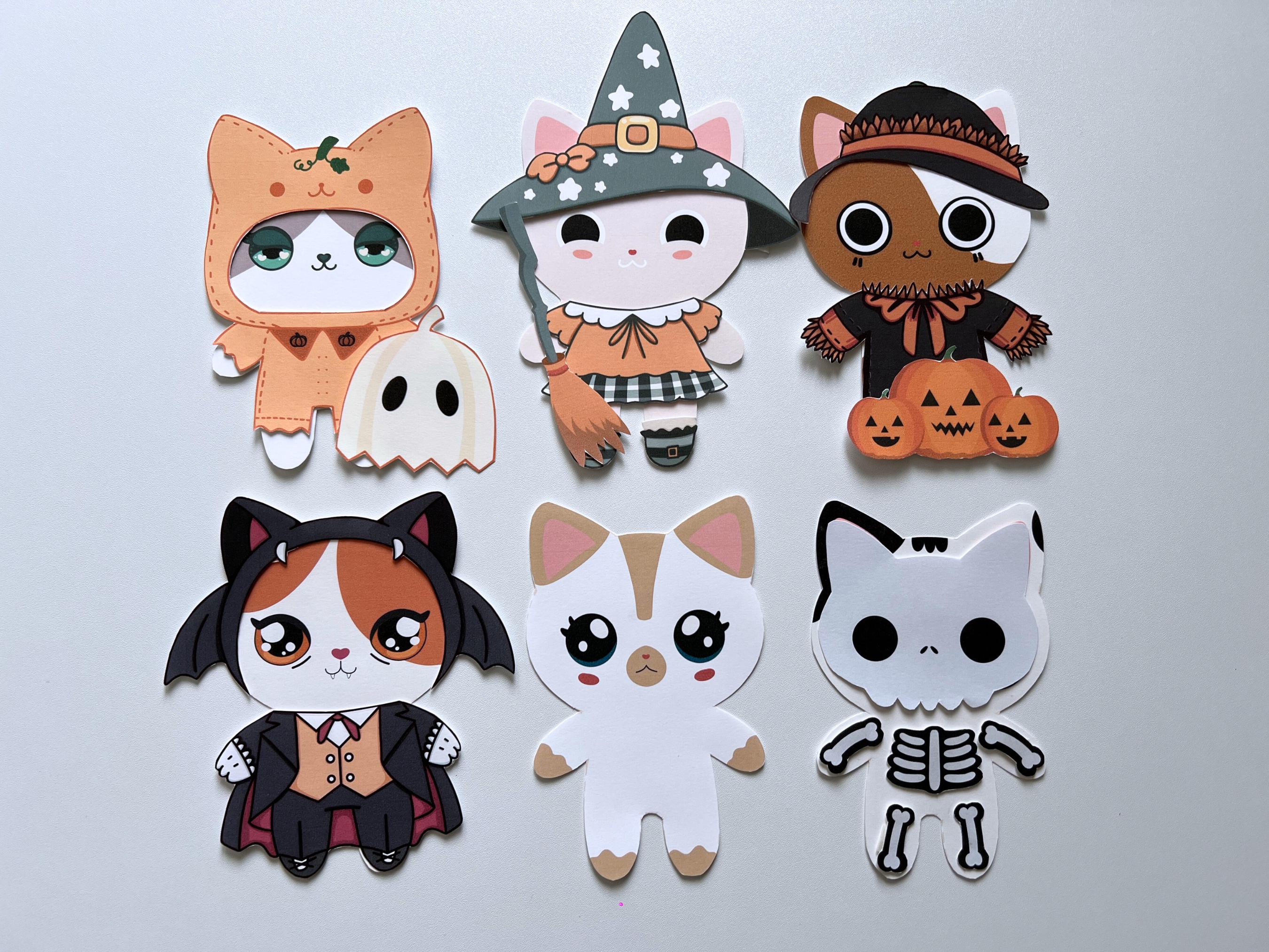 Paper Doll Costume Cats Dress up Kawaii Cats Garland Party Decor ...