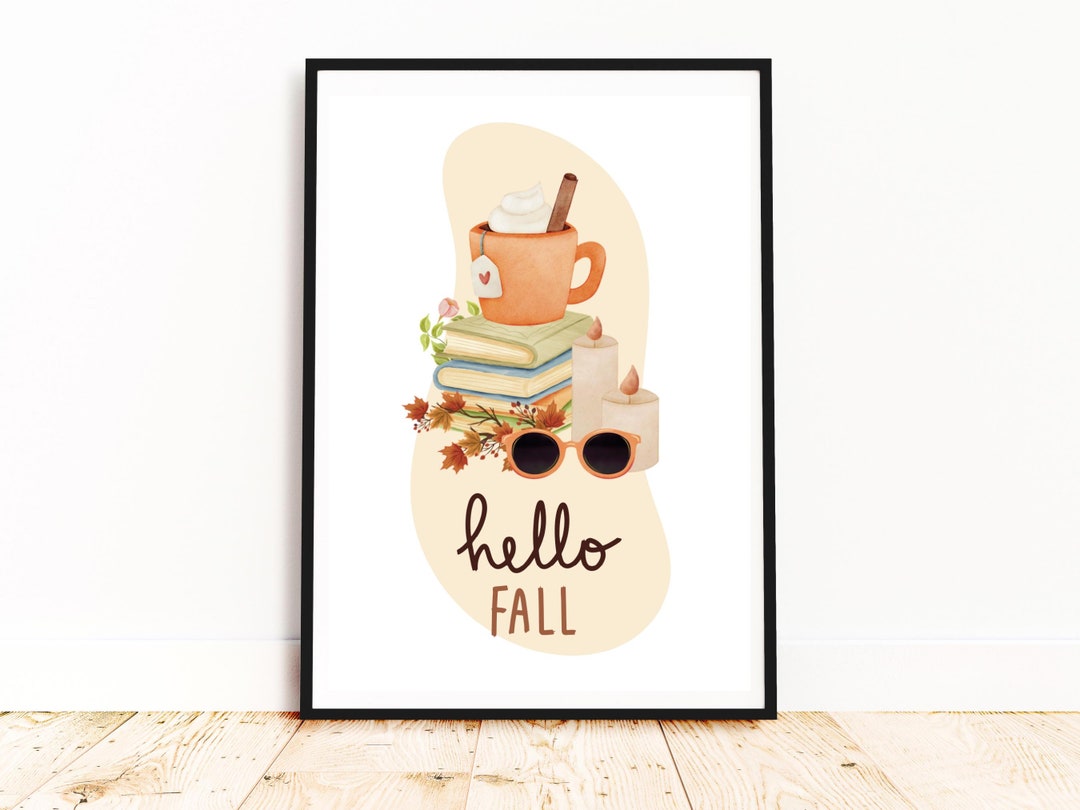Hello Fall Printable Wall Art | Autumn Vibes | Trendy Wall Decor | Cozy ...