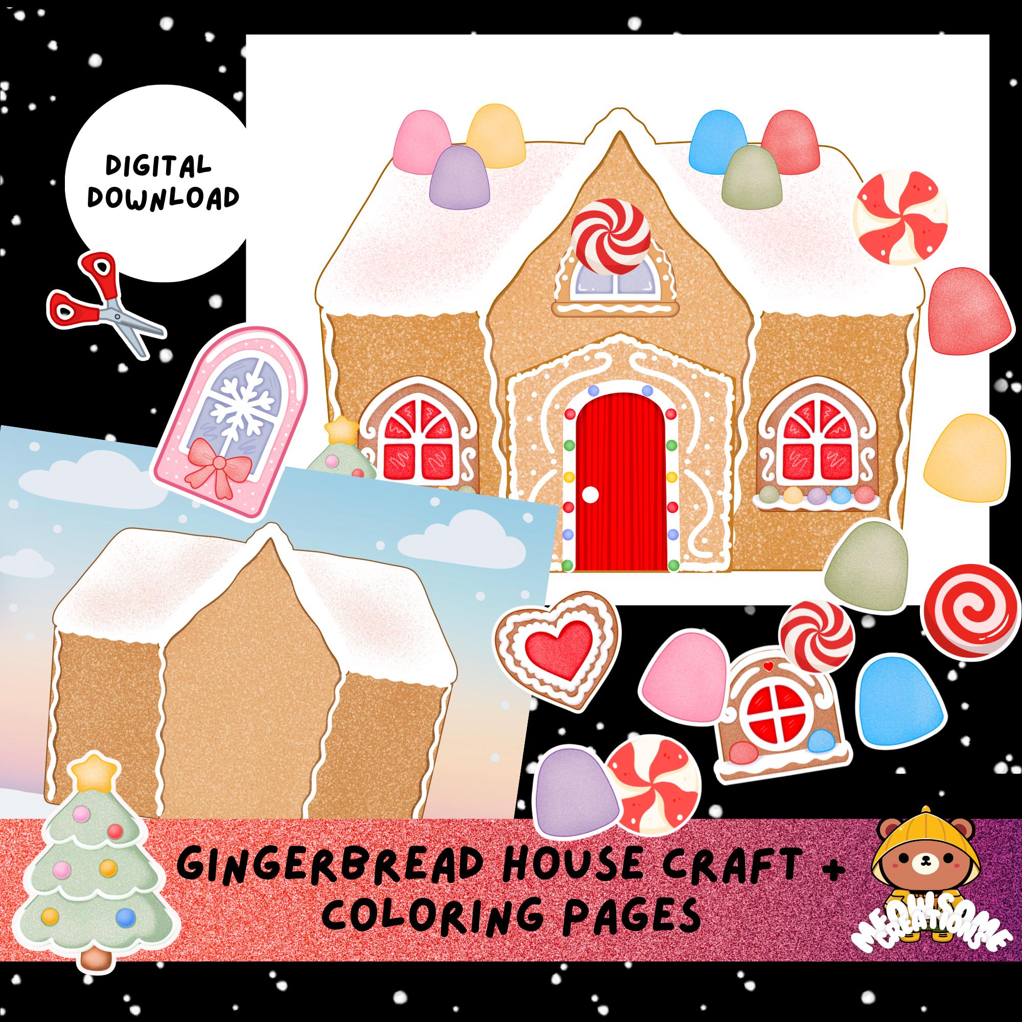 Gingerbread House Printable Craft Kit | Christmas Activity | Cut ...