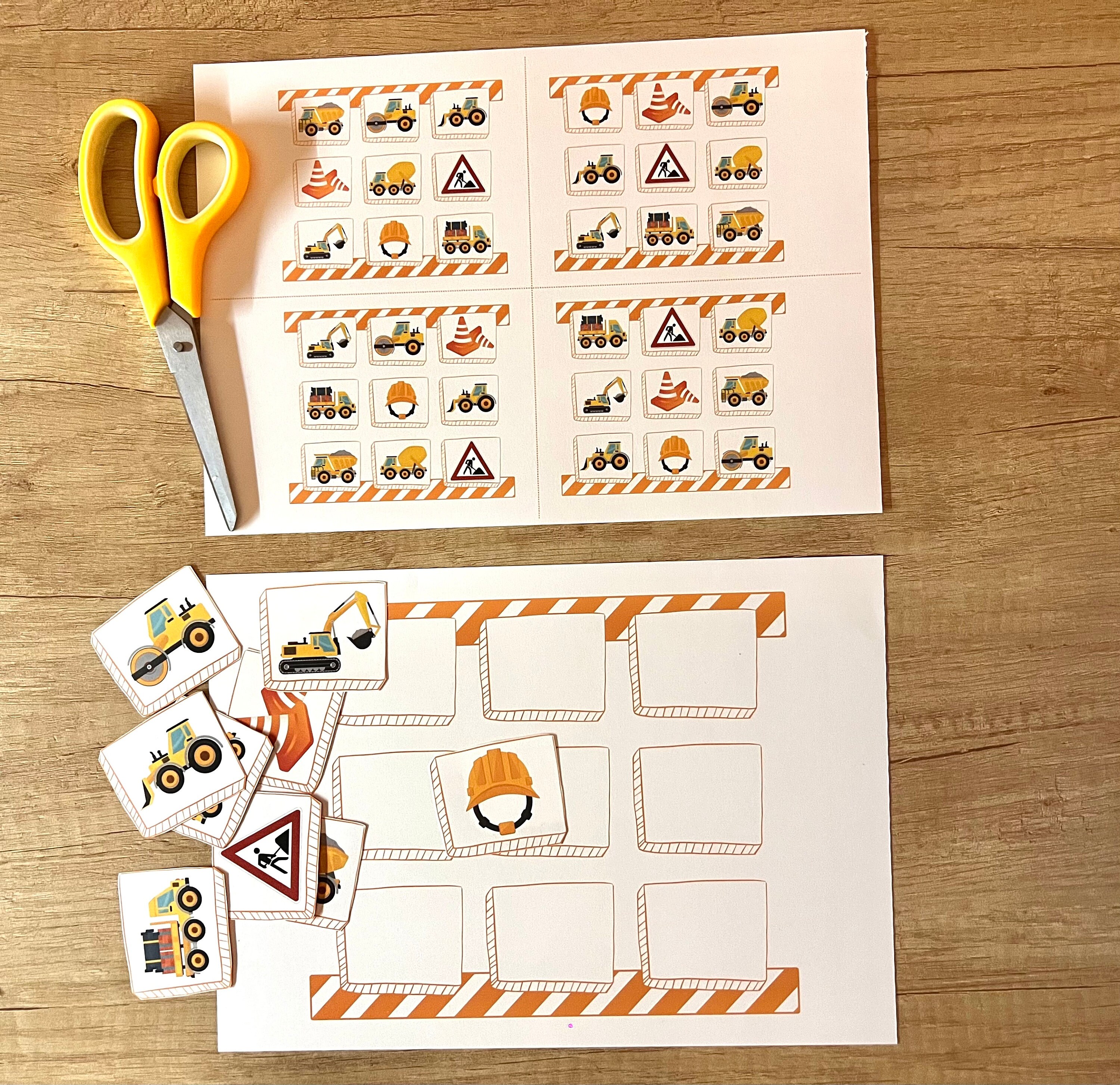 Construction Pattern Matching Game for Preschool | Montessori ...