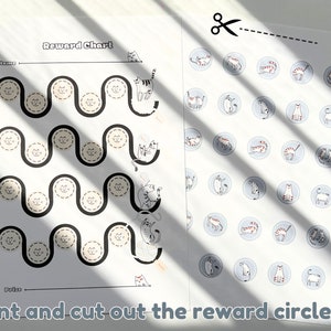 Printable Cats Reward Chart School Sticker Chart Toddler Routine Poster ...