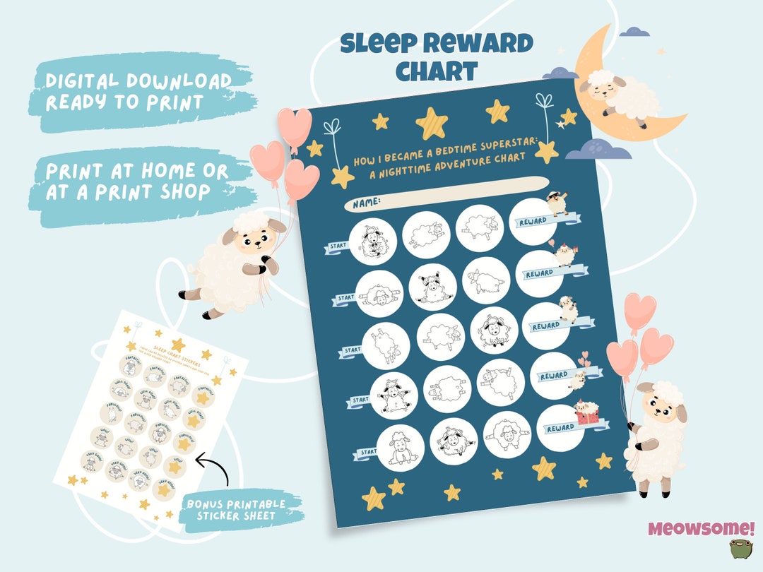 Sleep Reward Chart Printable Children's Reward Chart Sleep Tracker ...