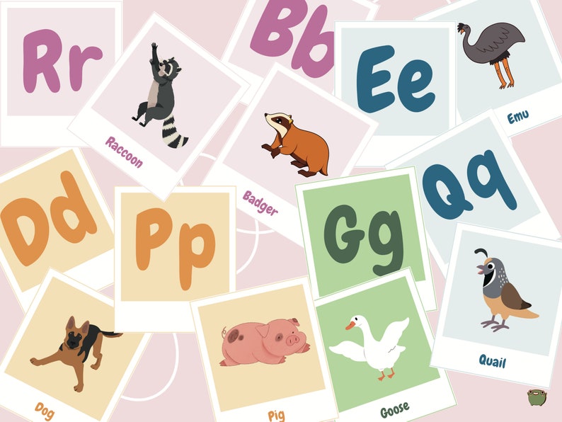 Animal Alphabet Flashcards Alphabet Learning Cards Printable Classroom ...