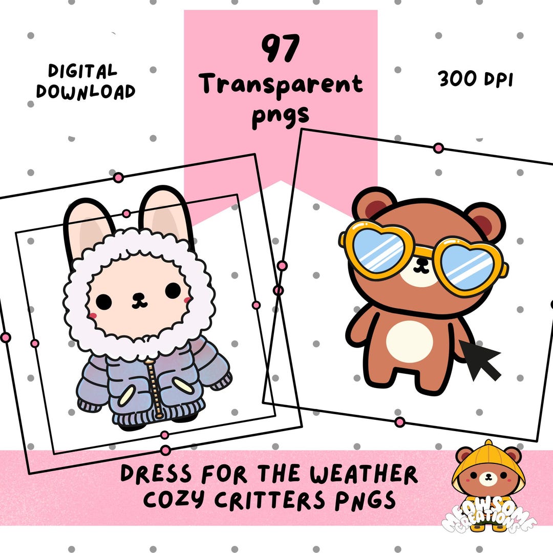 Dress for the Weather Clip Art Bundle, Transparent PNG, Dress-up Paper ...