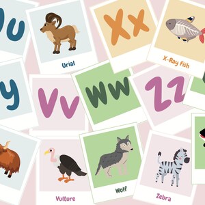 Animal Alphabet Flashcards Alphabet Learning Cards Printable Classroom ...