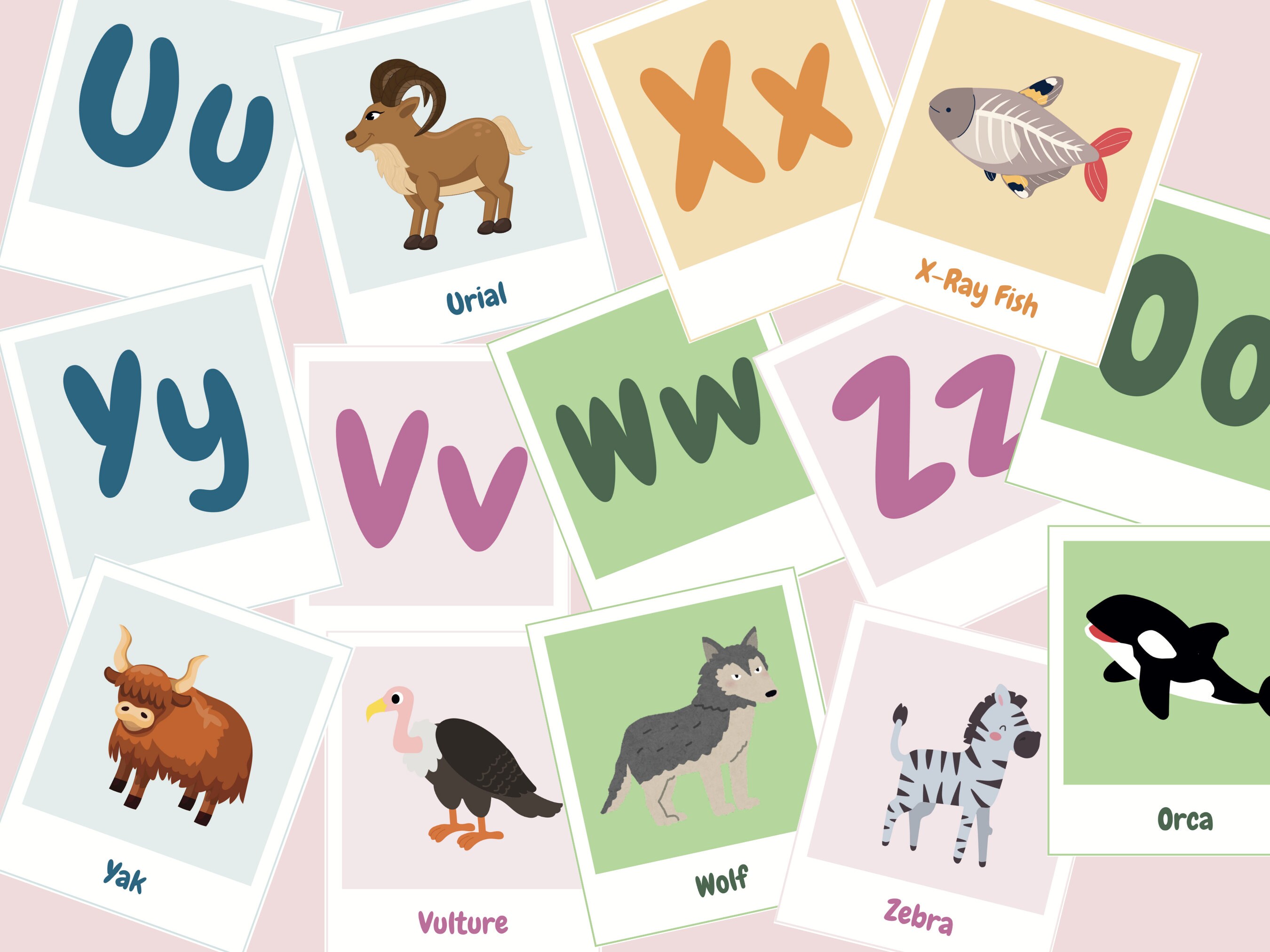 Animal Alphabet Flashcards Alphabet Learning Cards Printable Classroom ...