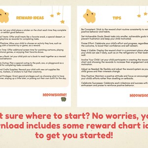 Printable Reward Chart School Sticker Chart Toddler Routine Poster ...