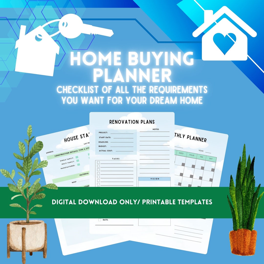 Home Buying Planner, Digital Home Planner, Home Buying Journal Template ...