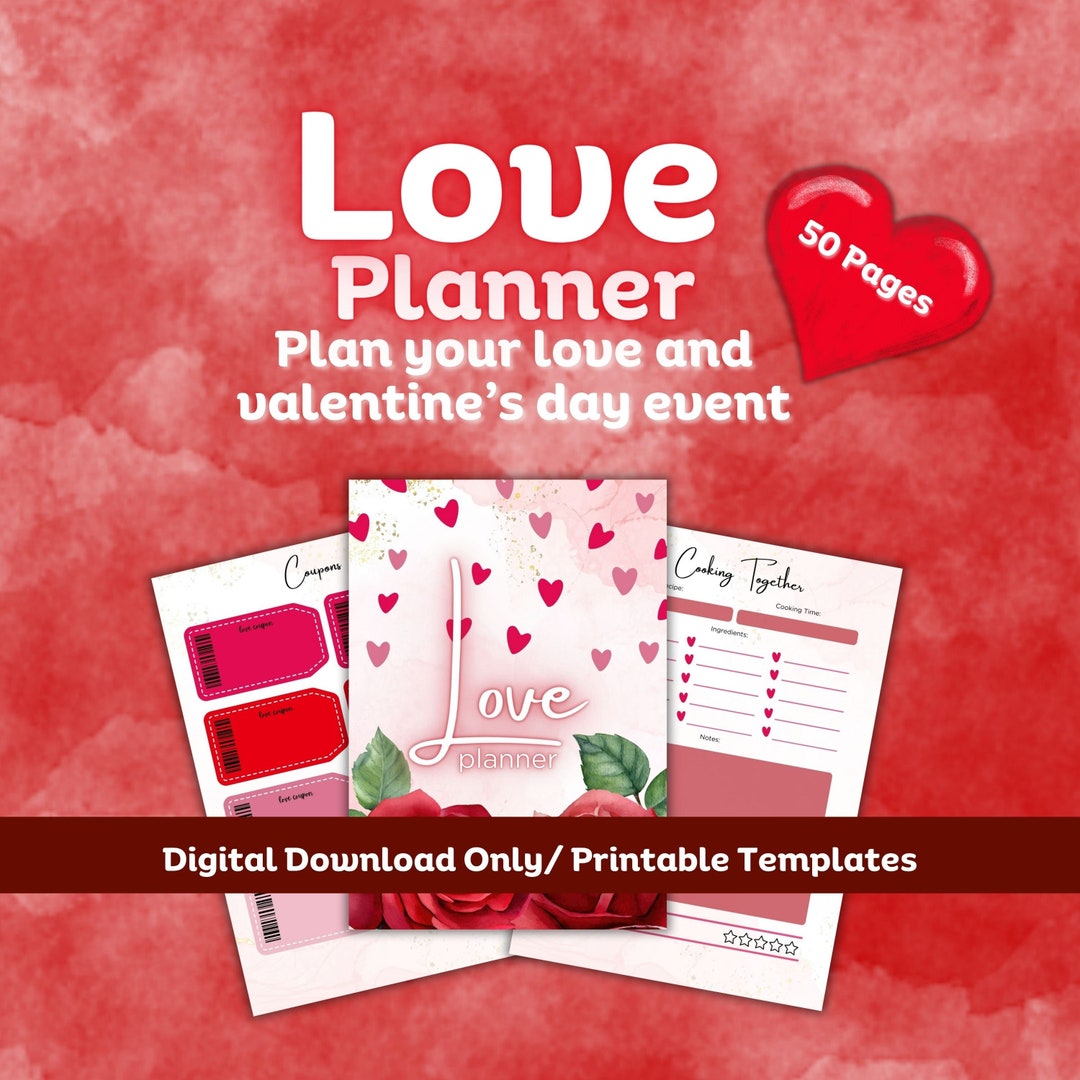 Love Planner, Printable Valentine's Day Love Planner, Love Digital ...