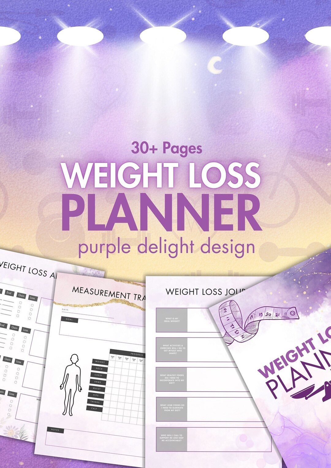 Weight Loss Digital Planner PDF Weight Loss Journal Weight Loss ...