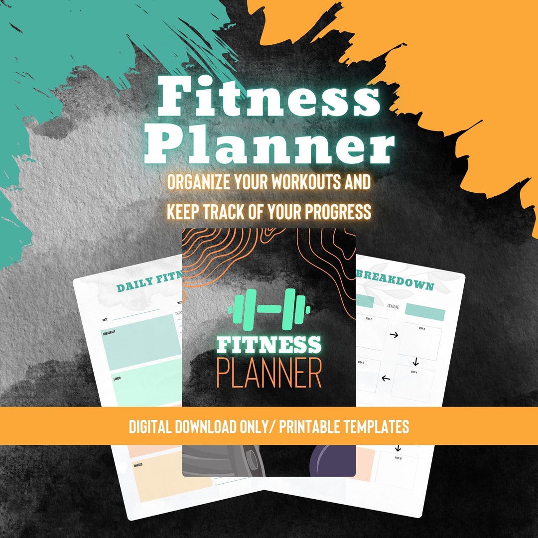 Fitness Planner, Printable Workout Template Planner Journal, Fitness ...