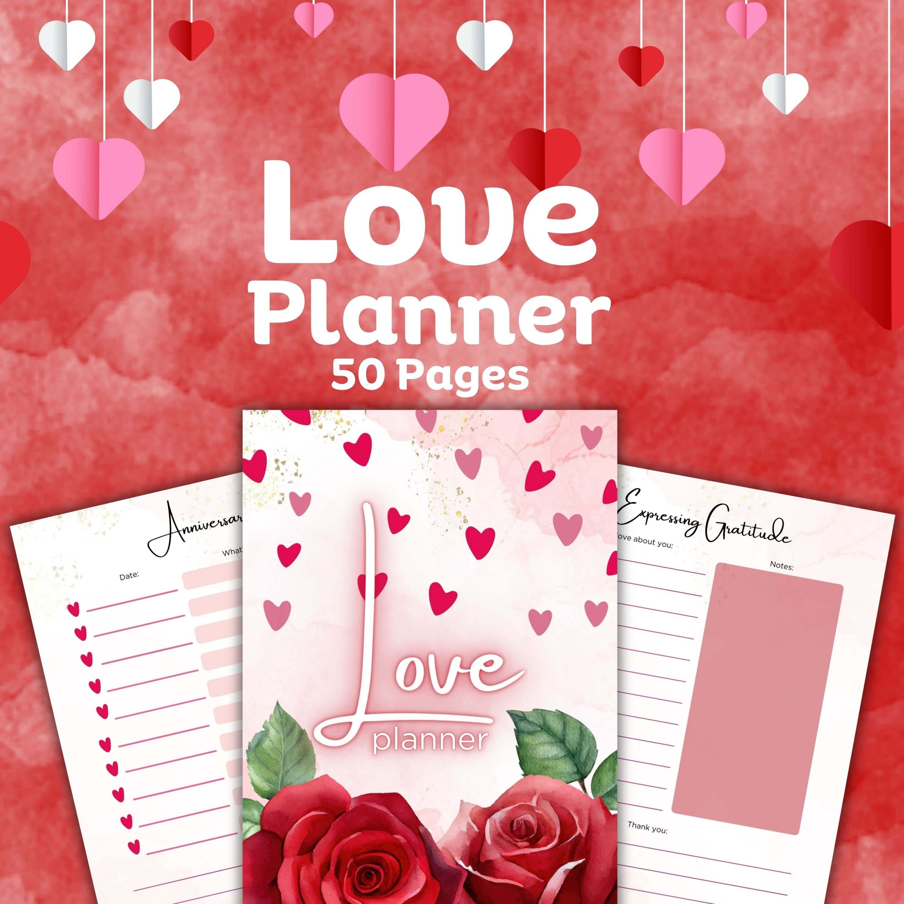 Love Planner, Printable Valentine's Day Love Planner, Love Digital ...