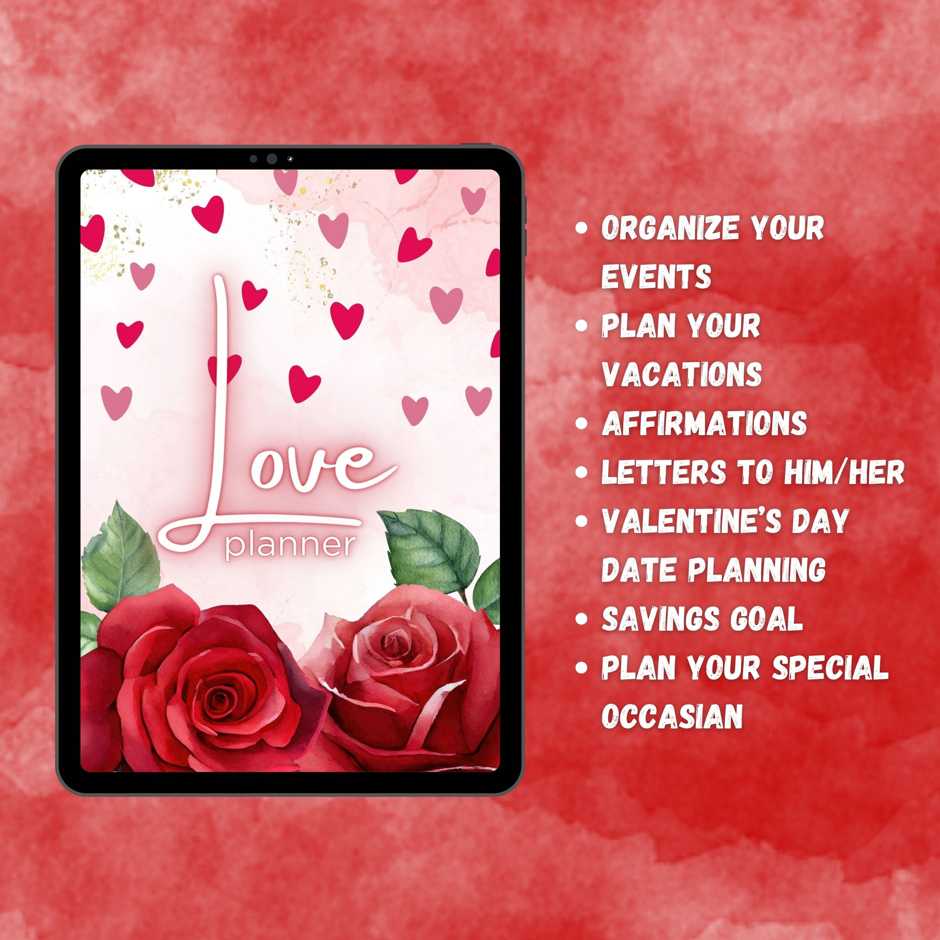 Love Planner, Printable Valentine's Day Love Planner, Love Digital ...
