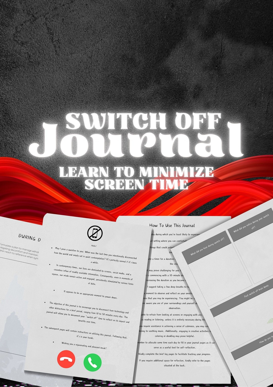 Switch off Journaling Printable Templates, Switch off Planner, Switch ...