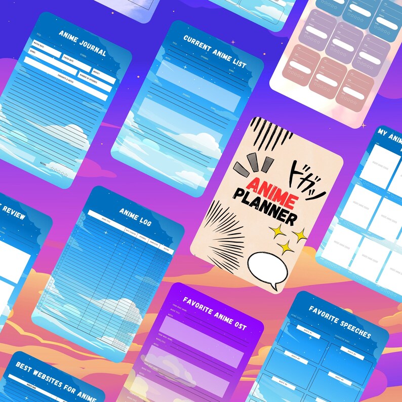 Anime Planner Digital PDF Printable, Anime Journal, Anime Checklist ...