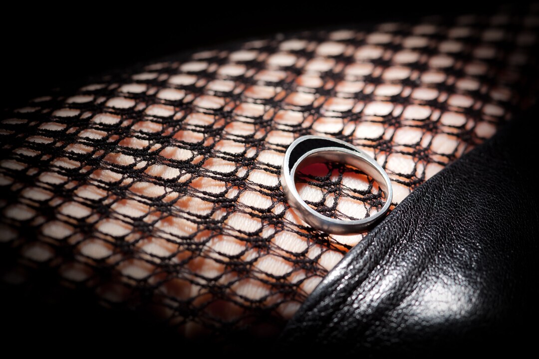 Ladies Tiny Sterling Bump Ring With Black Enamel Inlay - Etsy