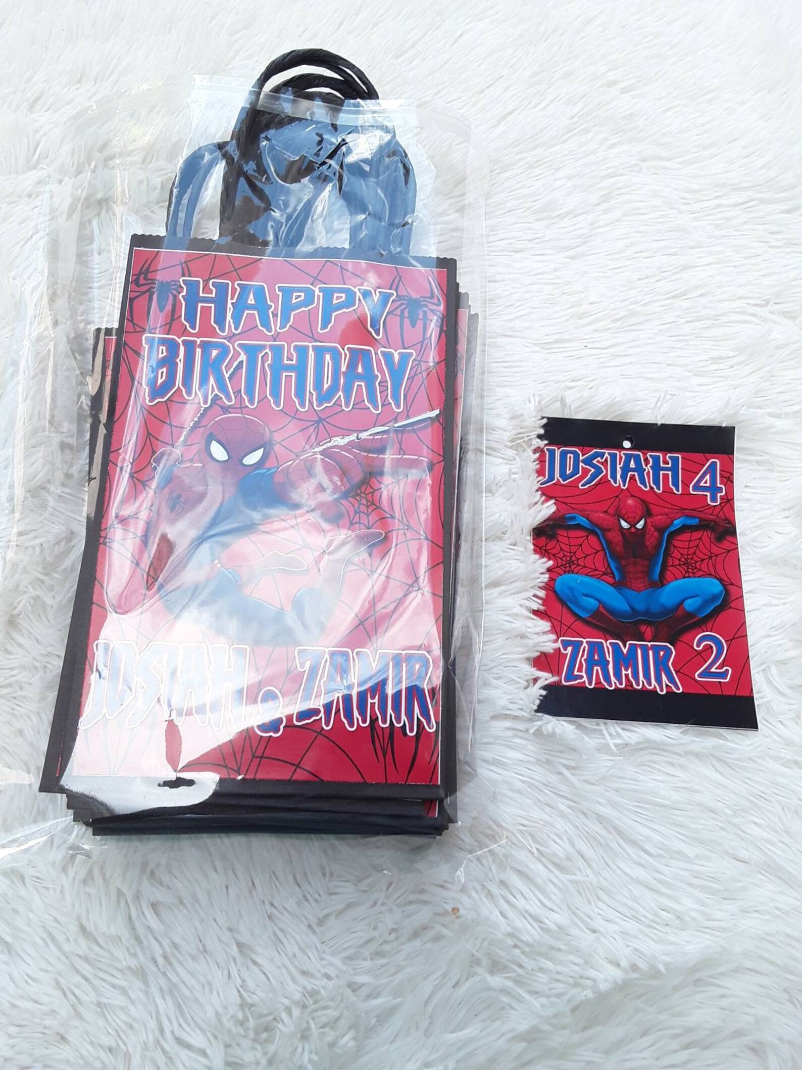 Spiderman Gift Bags-custom Gift Bags-spiderman Birthday-spiderman Party ...