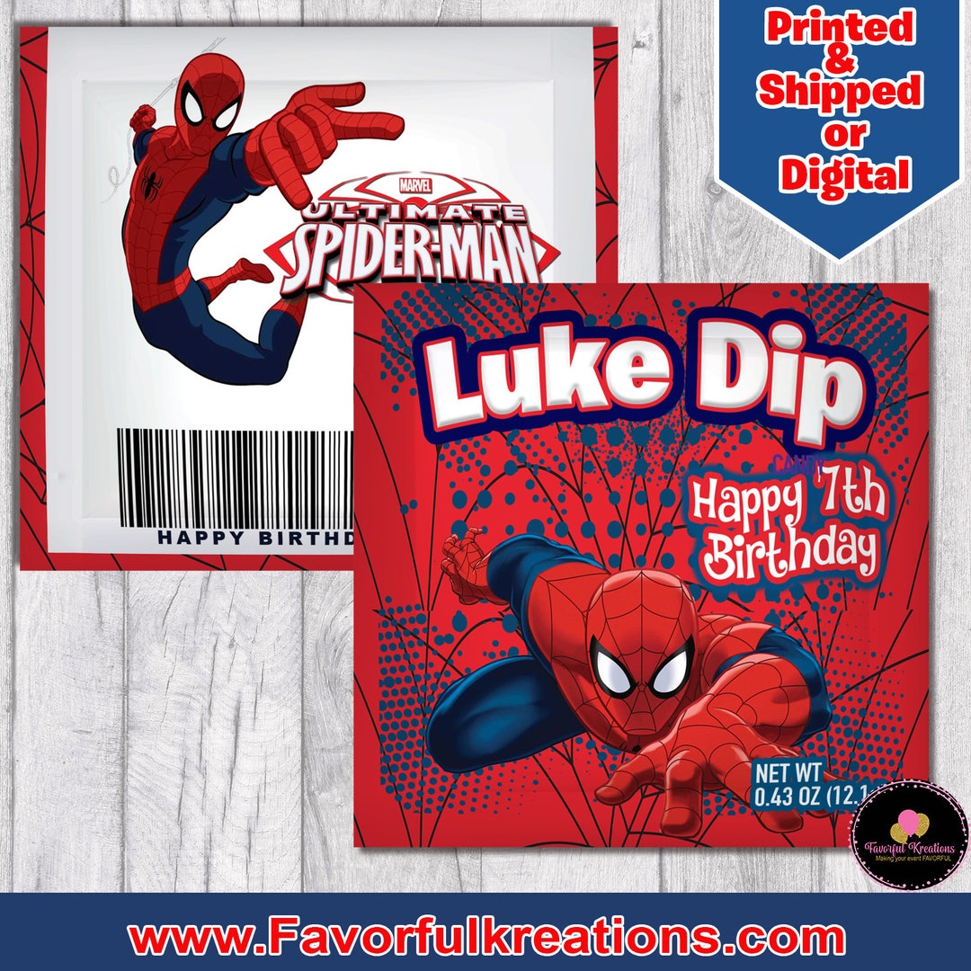 Spiderman Candy-spiderman Fun Dip-spiderman Birthday Party - Etsy