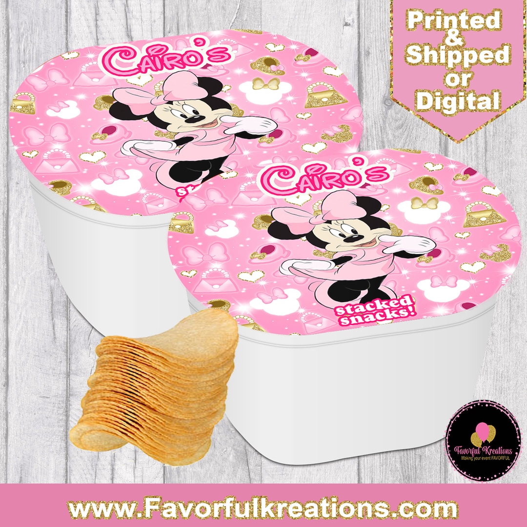Minnie Chip Bags-minnie Mouse Favors-minnie Mouse Stacked Snacks-minnie ...