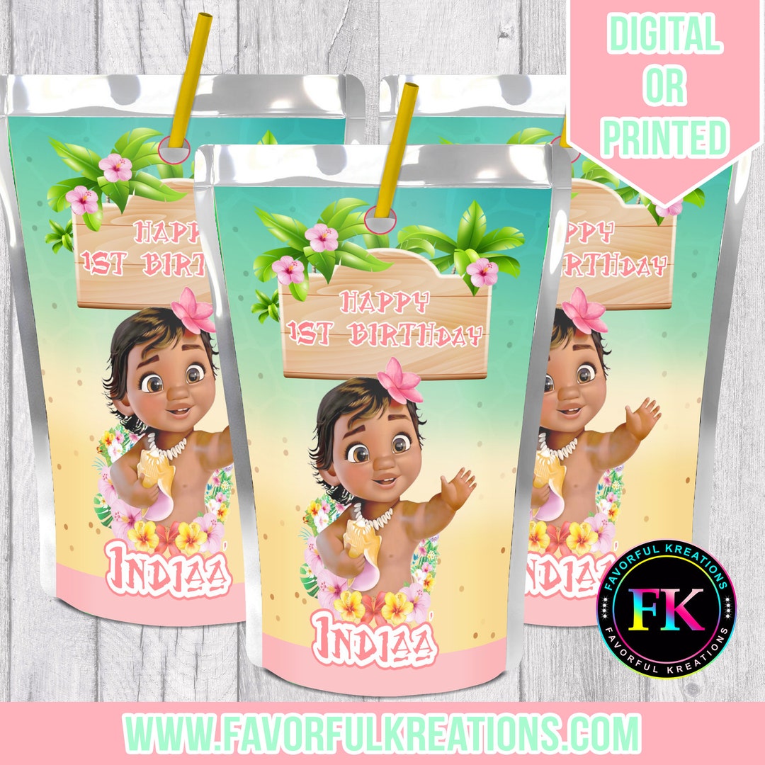 Baby Moana Juice Pouch Label Baby Moana Juice Label Baby Moana Party ...
