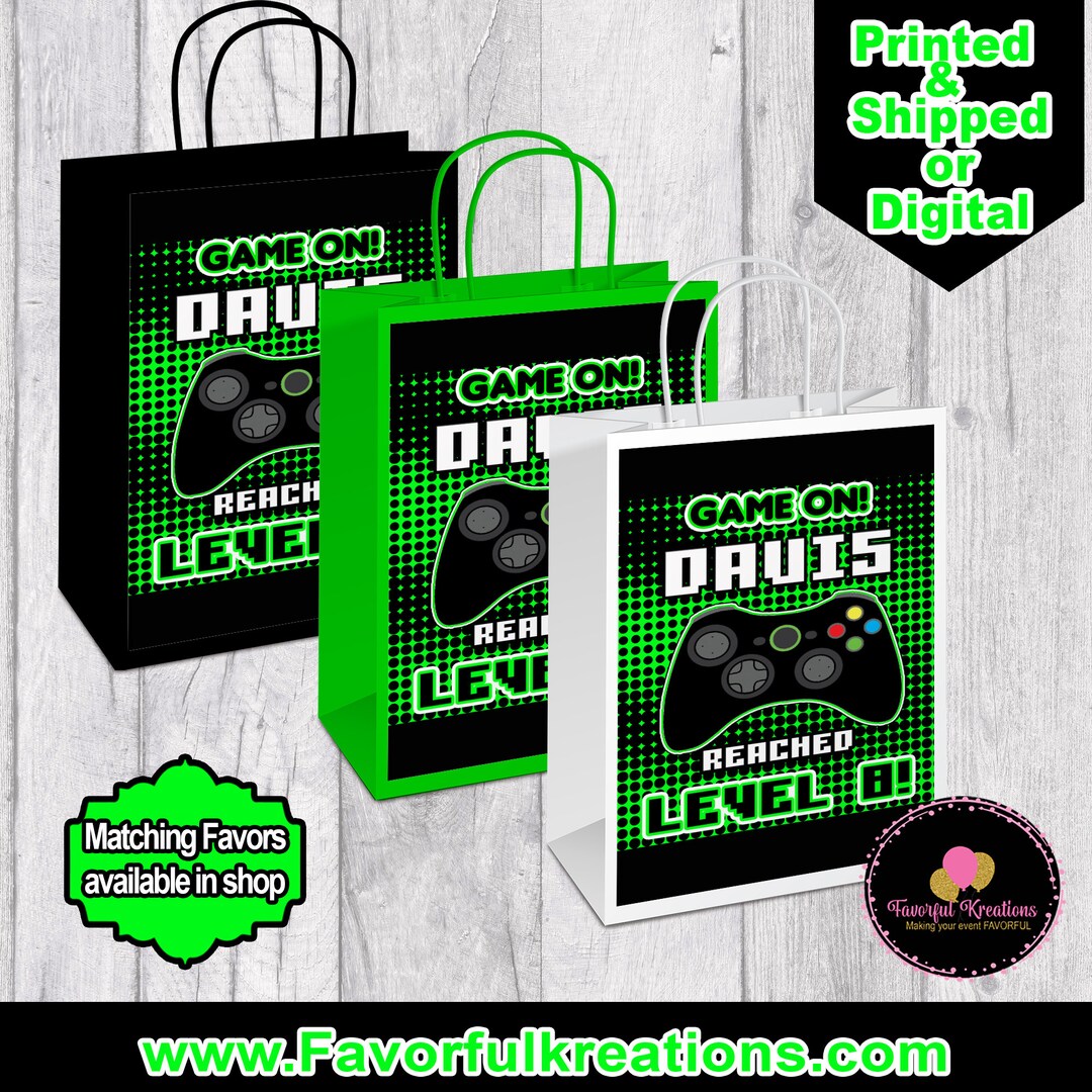 Video Game Gift Bag-video Game Party-video Game Birthday-gamer Party ...