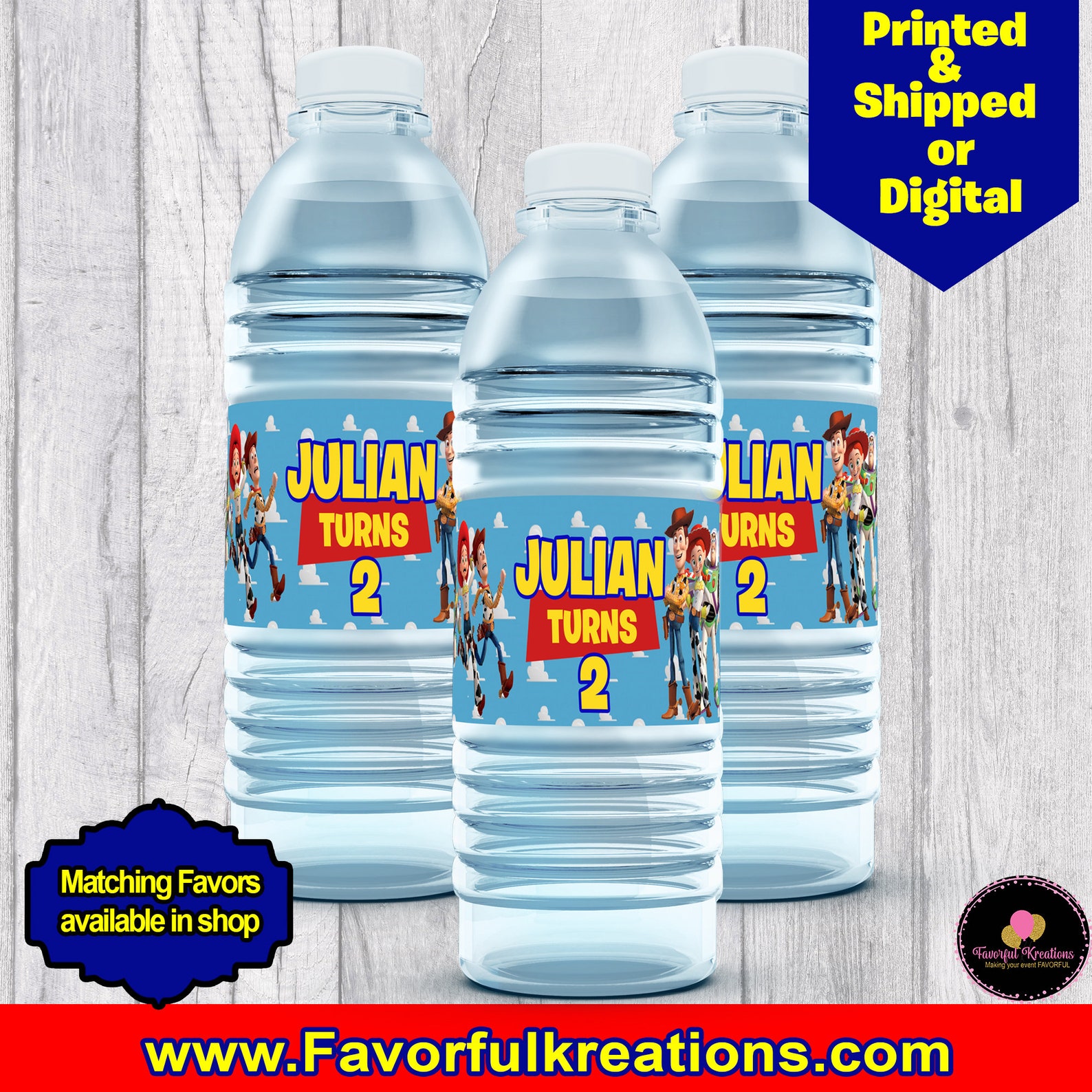 Toy Story Water Bottle Labels-toy Story Party-toy Story - Etsy