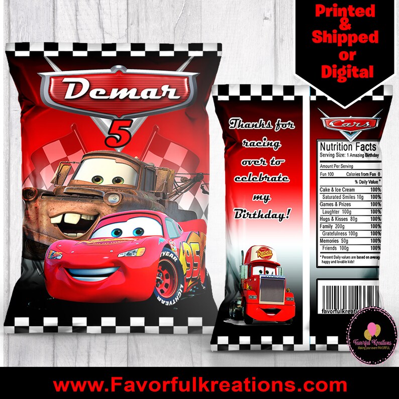 Cars Gift Bag Label-cars 2 Gift Bag-favor Bag-cars Birthday | Etsy