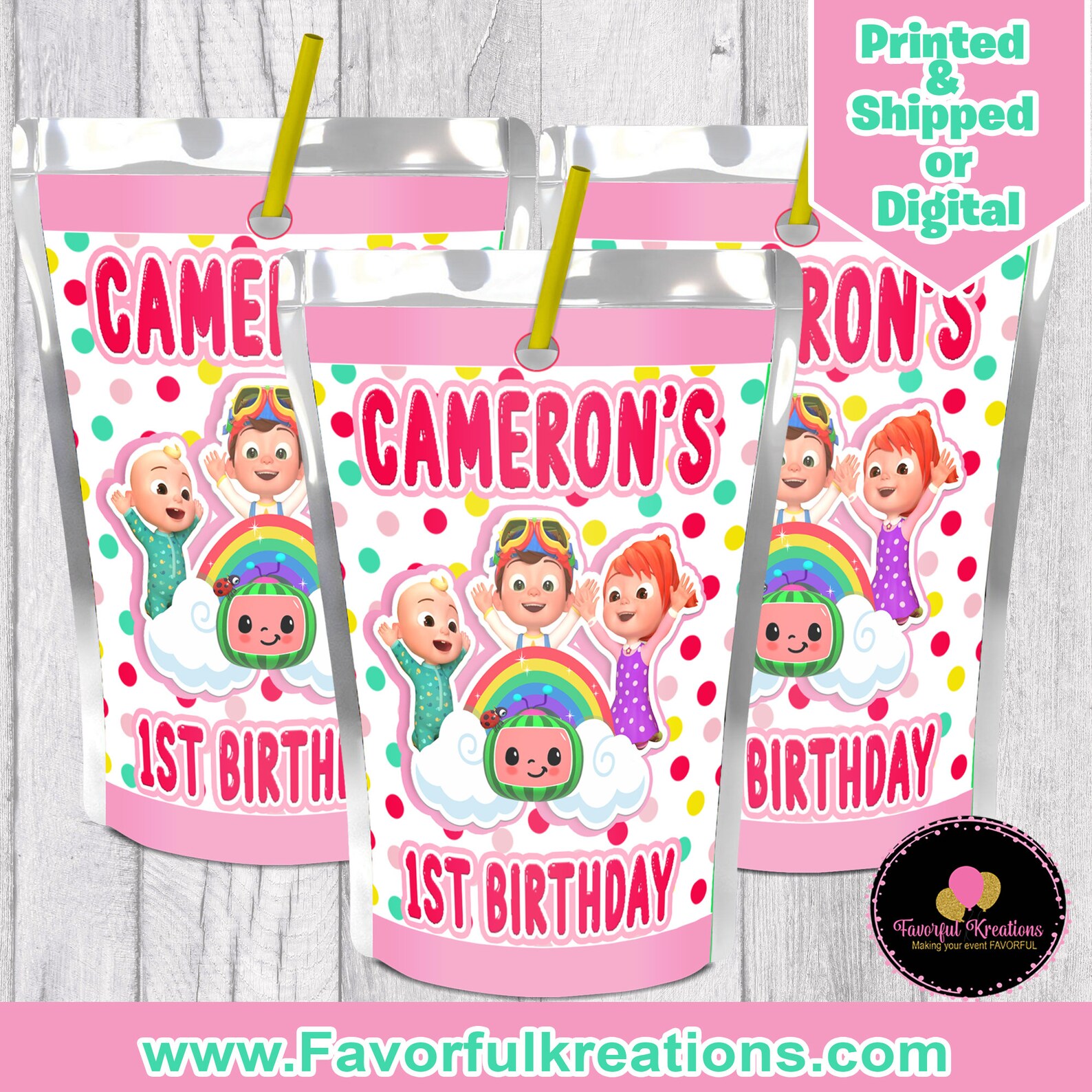 Cocomelon Party Favors-Cocomelon water bottle Labels-Cocomelon | Etsy