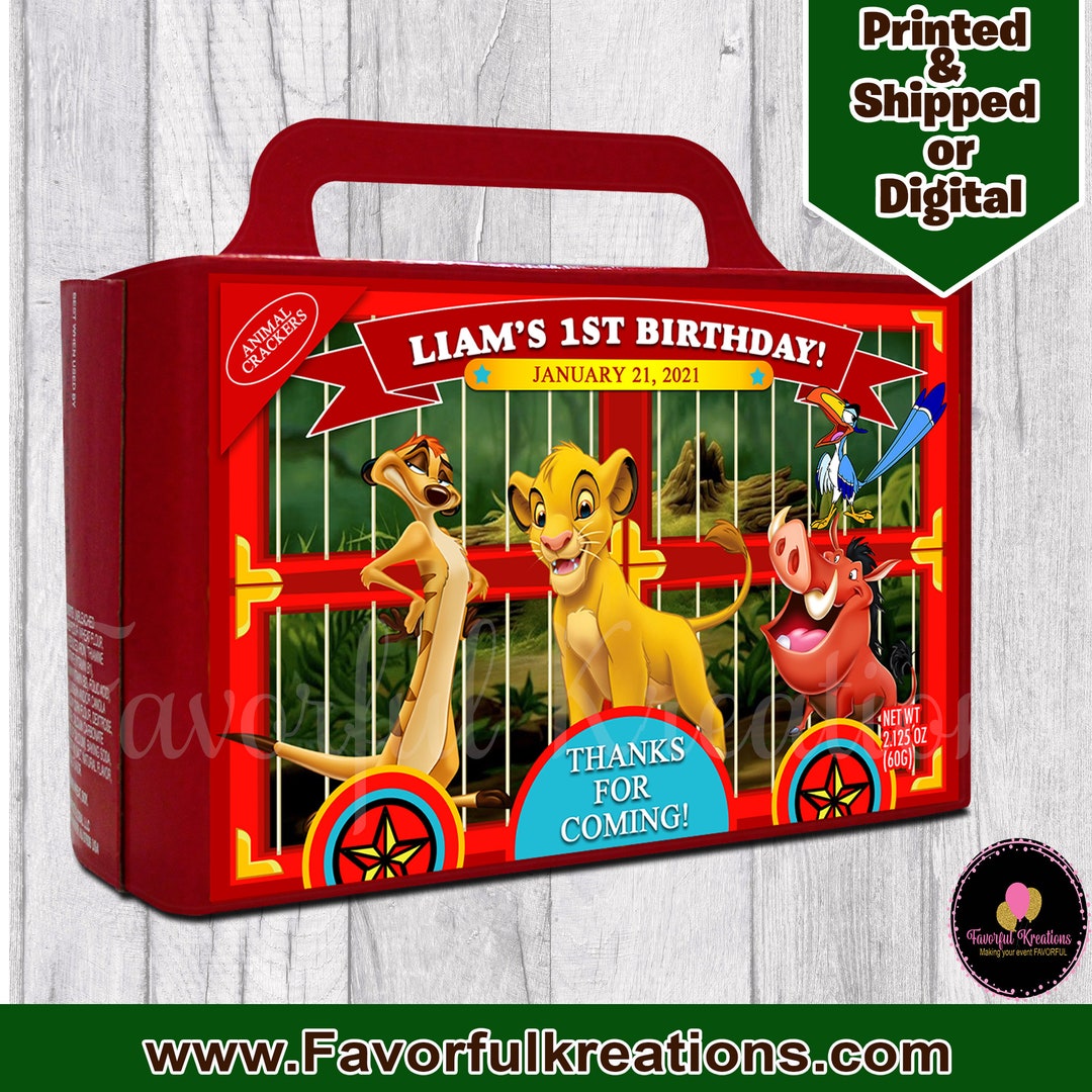 LION KING Animal Cracker Box Labels Animal Crackers Labels Lion King ...