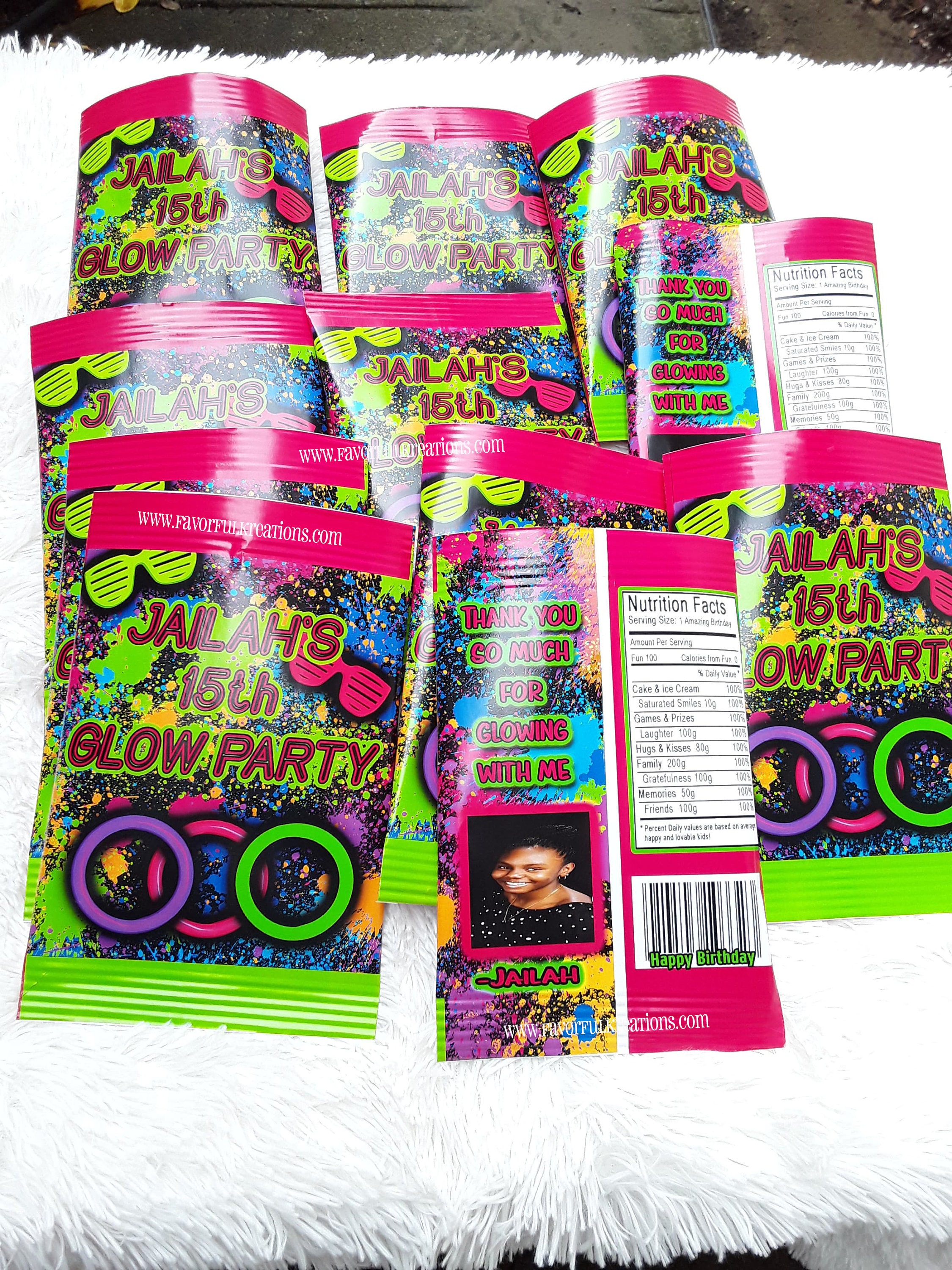 Glow Party Favors-glow Party Chip Bags-glow Party-glow | Etsy