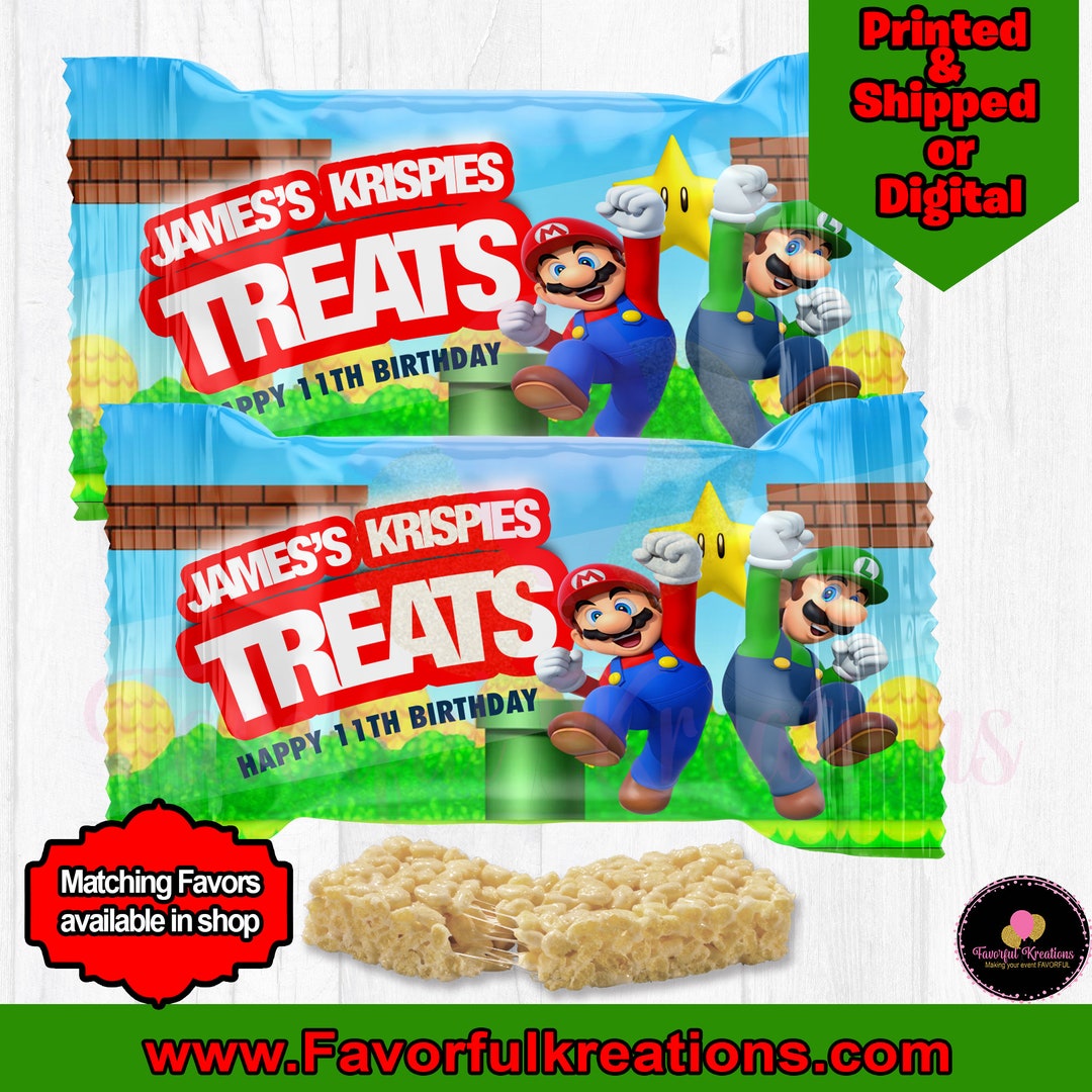 Super Mario Treats Chip Bags Super Mario Birthday Party Super Mario ...