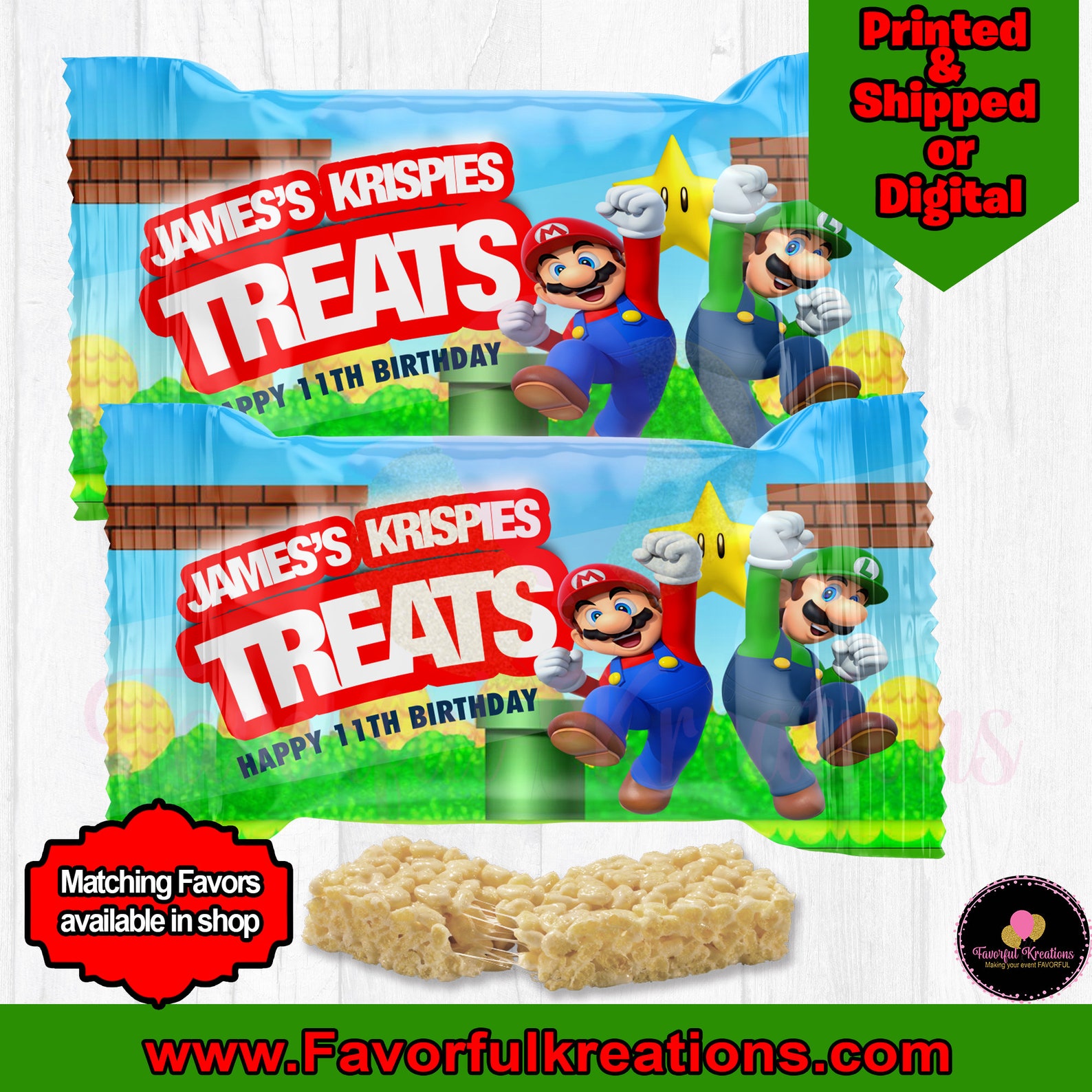 Super Mario Treats Chip Bags Super Mario Birthday Party - Etsy