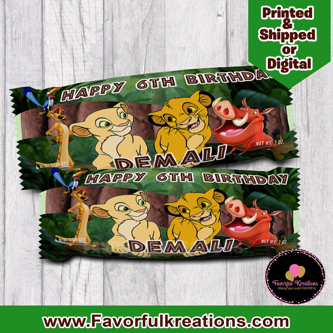 Lion King Mini Donut Wrapper-lion King Favors-lion King - Etsy