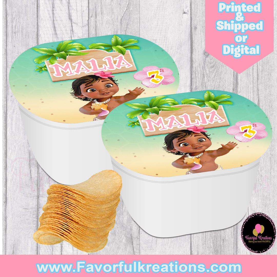 Moana Chip Bags-moana Stacked Snacks Moana Favors Moana Birthday Party ...