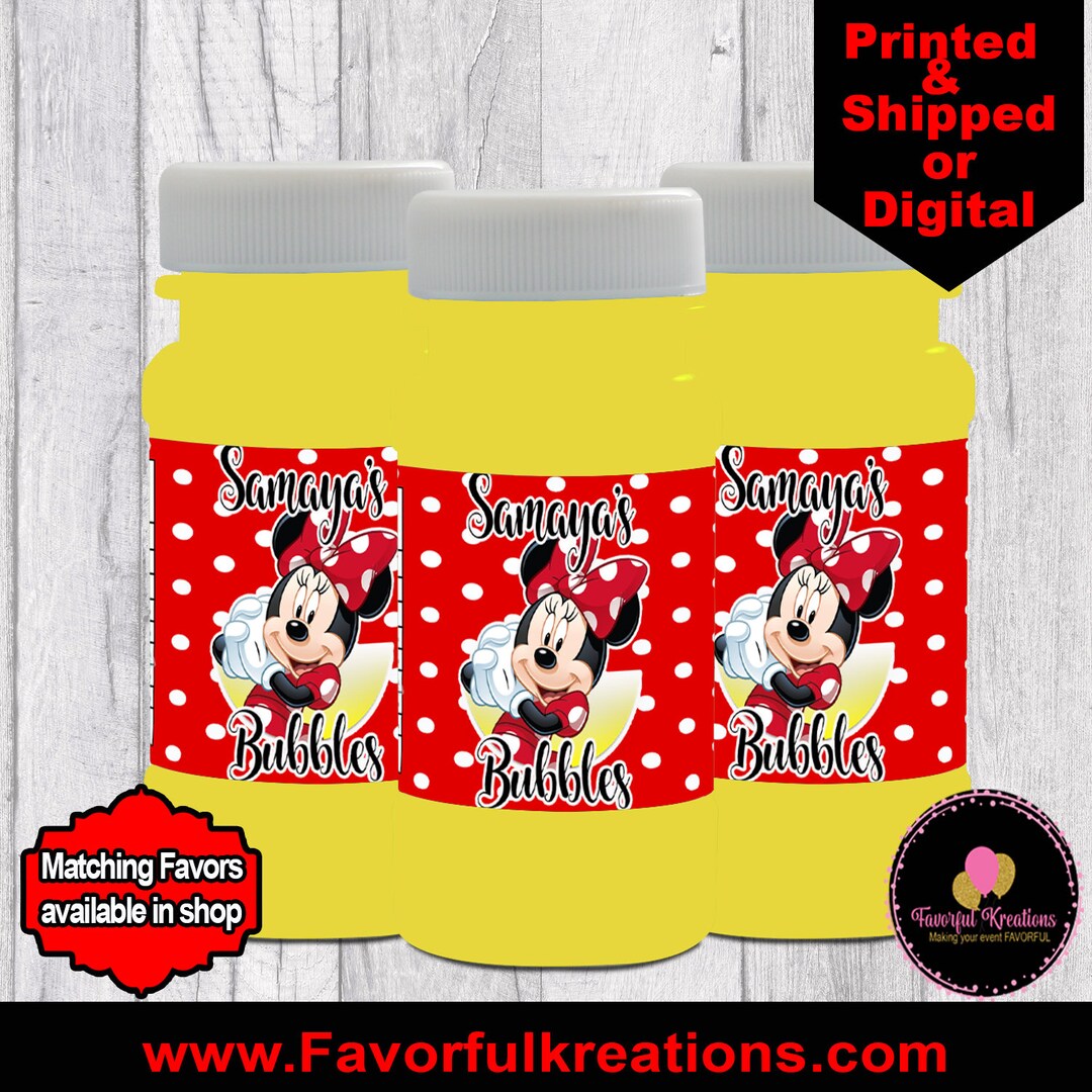 Minnie Mouse Bubbles-minnie Mouse Bubble Labels-minnie Mouse - Etsy