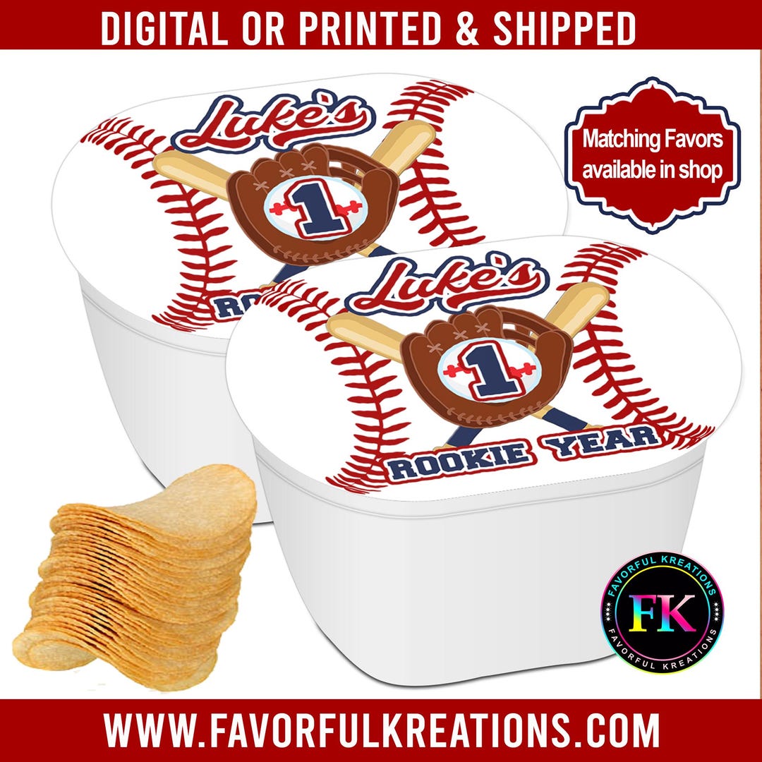 Baseball Chip Bags Stacked Snacks-baseball Party-baseball Birthday ...