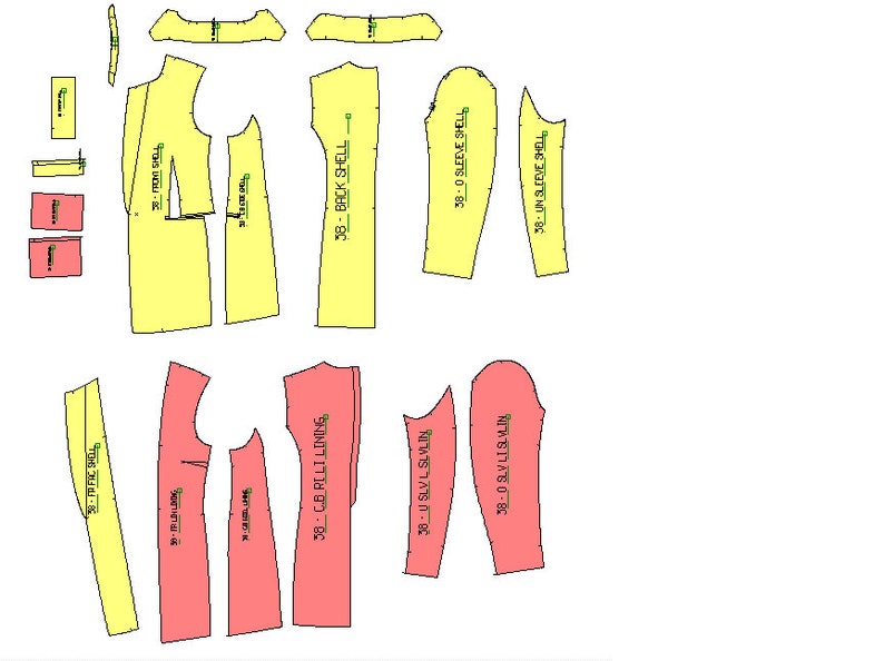 Coat DXF Pattern Size 38 - Etsy