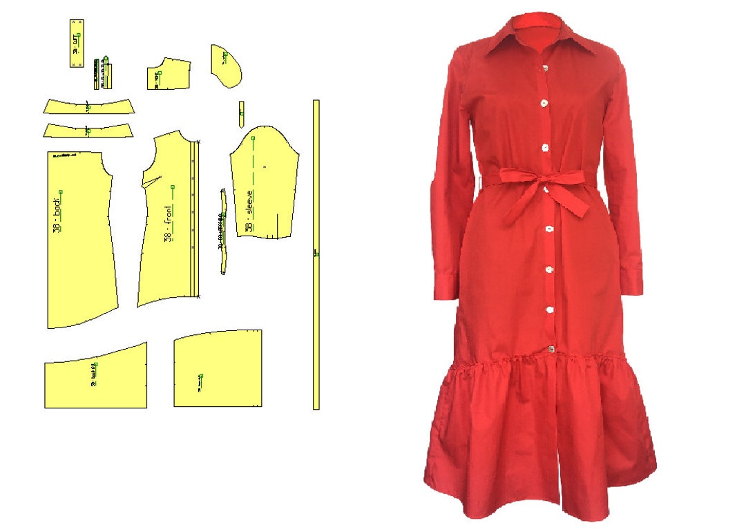 PDF Shirt Dress Sewing Pattern / Sewing Your Own / Sewing Patterns ...
